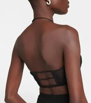 NENSI DOJAKA Tulle-trimmed Wool Bustier