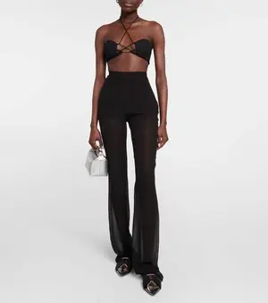 NENSI DOJAKA Tulle-trimmed Wool Bustier