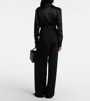 Saint Laurent High-rise Wide-leg Wool Pants