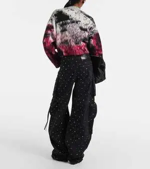 Attico Fern Studded High-rise Cargo Jeans