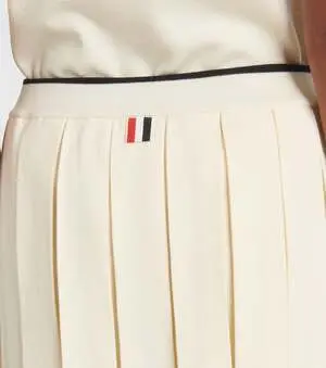 Thom Browne Pleated Wool-blend Mini Skirt - White