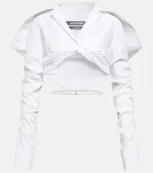 Jacquemus La Chemise Meio Cropped Shirt - White