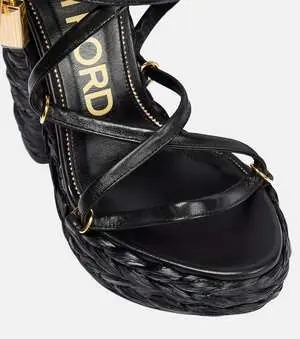 TOM FORD Leather Platform Sandals - Black