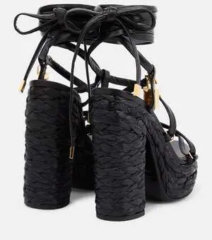 TOM FORD Leather Platform Sandals - Black