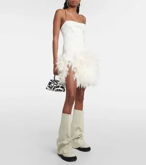 Attico Robin Leather Knee-high Combat Boots - White