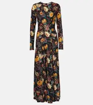 Ulla Johnson Ceryse Floral Jersey Maxi Dress - Blue