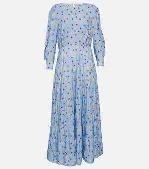 Rixo Kristen Printed Maxi Dress - Blue