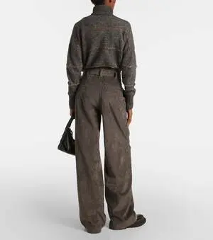 Brunello Cucinelli High-rise Tapered Cotton Pants
