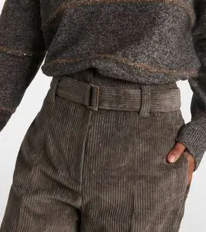 Brunello Cucinelli High-rise Tapered Cotton Pants