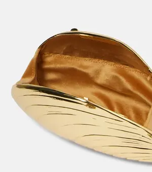 Simkhai Bridget Metal Shell Clutch - Gold