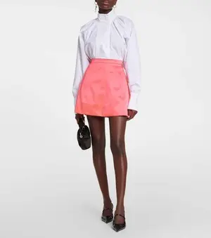 PATOU Cotton-blend Satin Miniskirt