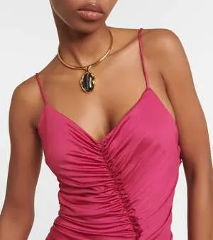 Victoria Beckham Ruched Jersey Maxi Dress