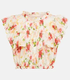 LoveShackFancy Nora Floral Crop Top