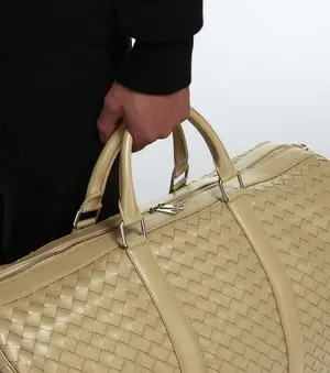 Bottega Veneta Large Intrecciato Leather Duffle Bag - Beige