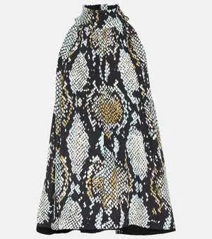 Proenza Schouler Printed High-neck Top