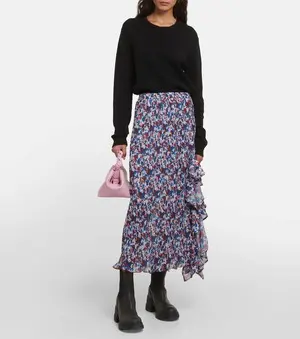 GANNI Cutout Satin Maxi Skirt
