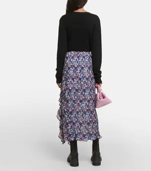 GANNI Cutout Satin Maxi Skirt