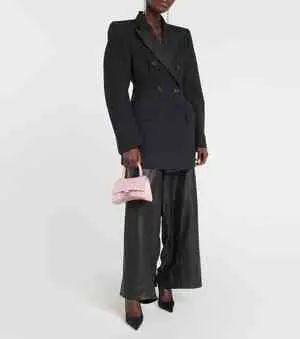 Balenciaga Hourglass Small Croc-effect Tote Bag - Pink