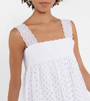 Tory Burch Cotton Broderie Anglaise Mini Dress
