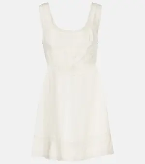 Rixo Ronan Lace-trimmed Minidress - White