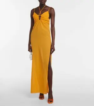 NENSI DOJAKA Cutout Halterneck Maxi Dress