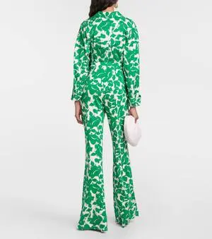 Diane Von Furstenberg Brooklyn Printed Flared Pants - Green