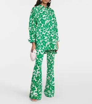 Diane Von Furstenberg Brooklyn Printed Flared Pants - Green