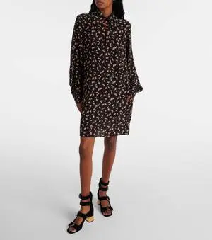 Chloé Floral Silk Chiffon Mini Dress
