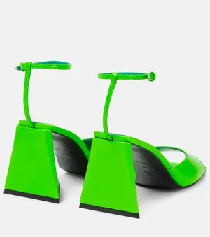 Attico Piper 85 Patent Leather Sandals - Green