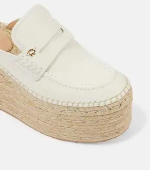 GIANVITO ROSSI Leather Espadrille Wedges