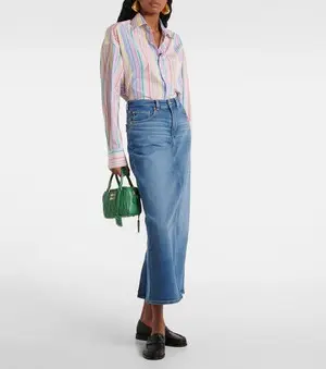 Ag High-rise Denim Midi Skirt