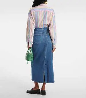 Ag High-rise Denim Midi Skirt