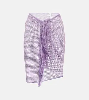 Simkhai Doris Embellished Mesh Beach Cover-up - Purple