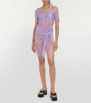 Simkhai Doris Embellished Mesh Beach Cover-up