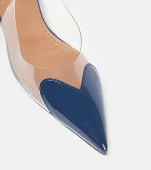 Alaïa Patent Leather And Pu Slingback Flats - Blue