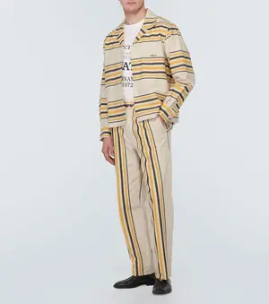 BODE Striped Cotton Straight Pants