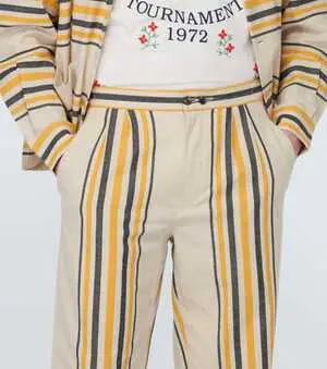 BODE Striped Cotton Straight Pants