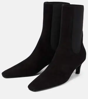 TOTEME 50 Suede Ankle Boots - Black