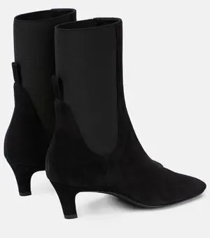 TOTEME 50 Suede Ankle Boots - Black
