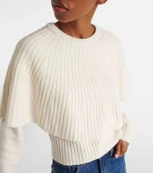 Chloé Caped Wool And Cashmere Top