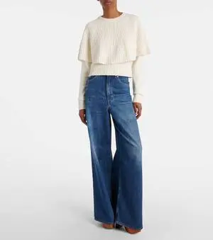 Chloé Caped Wool And Cashmere Top
