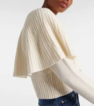 Chloé Caped Wool And Cashmere Top