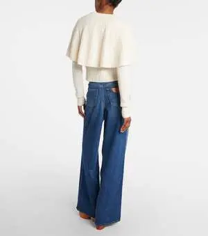 Chloé Caped Wool And Cashmere Top