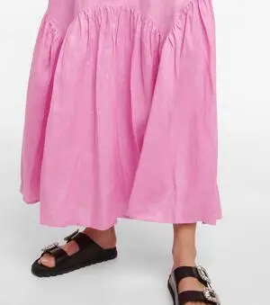 LEE MATHEWS Ali Linen Maxi Dress