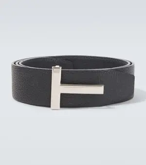 TOM FORD T Icon Reversible Leather Belt - Blue