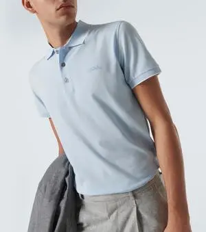 Zegna Cotton-blend Polo Shirt - Blue