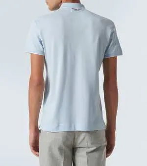 Zegna Cotton-blend Polo Shirt - Blue