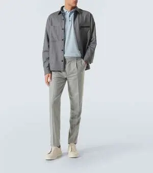 Zegna Cotton-blend Polo Shirt - Blue