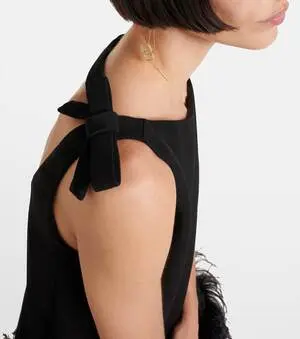 Valentino Garavani Feather-trimmed Mini Dress