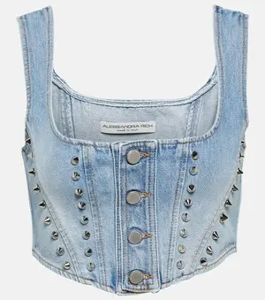 Alessandra Rich Denim Crop Top